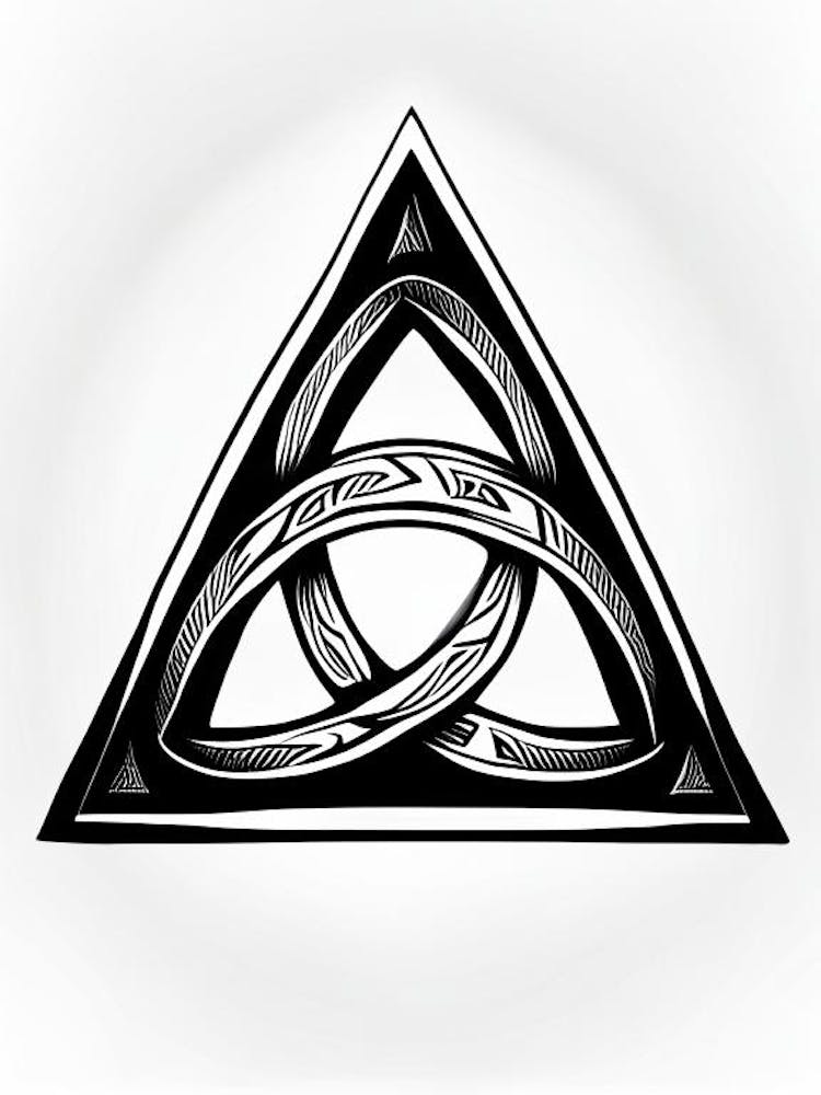 Triquetra, Symbol, Third Eye Simple Black & White Illustration 6 Art ...