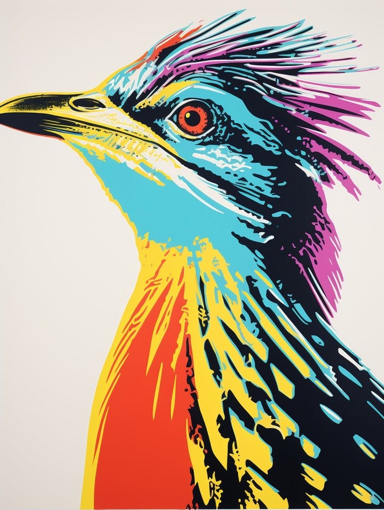 Andy Warhol Style Bird Roadrunner 3 Art Print by Feathered Muse – Fy!