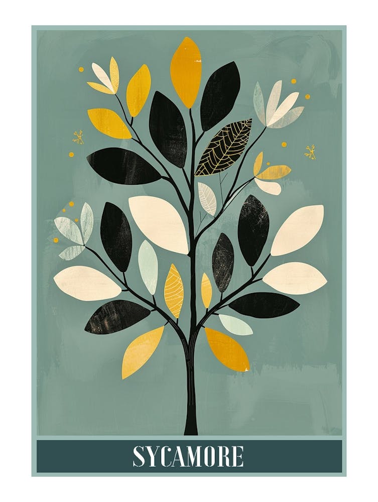 Sycamore Tree Flat Illustration 2 Poster Art Print by Bough And Bloom ...