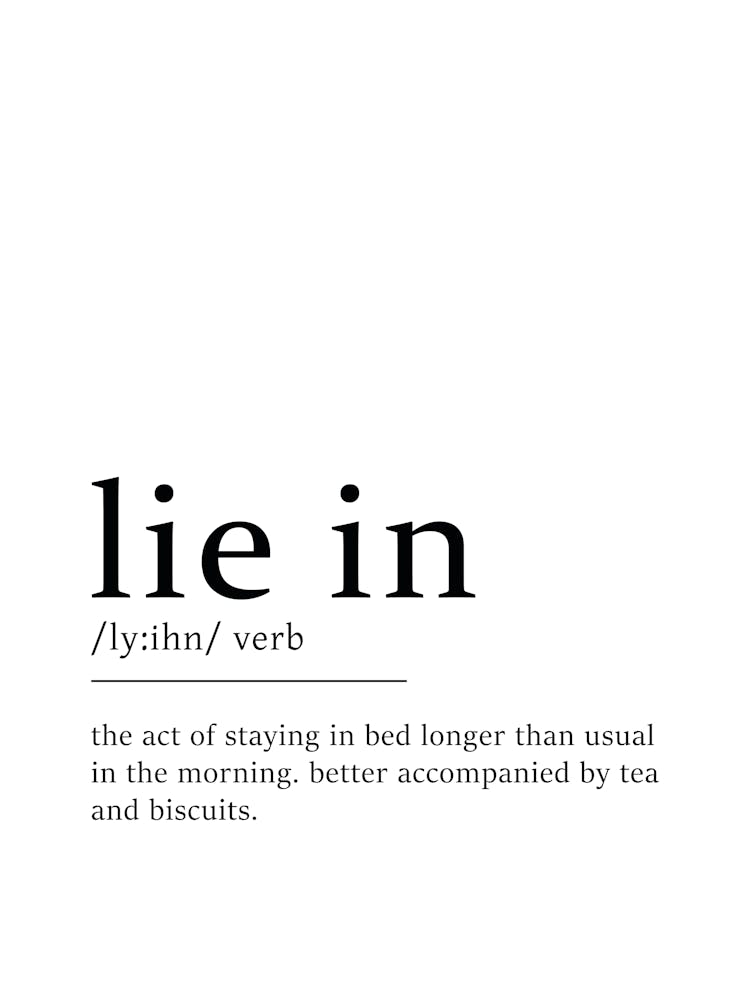 Lie In Definition Poster - Dictionary Art Print by Fy!