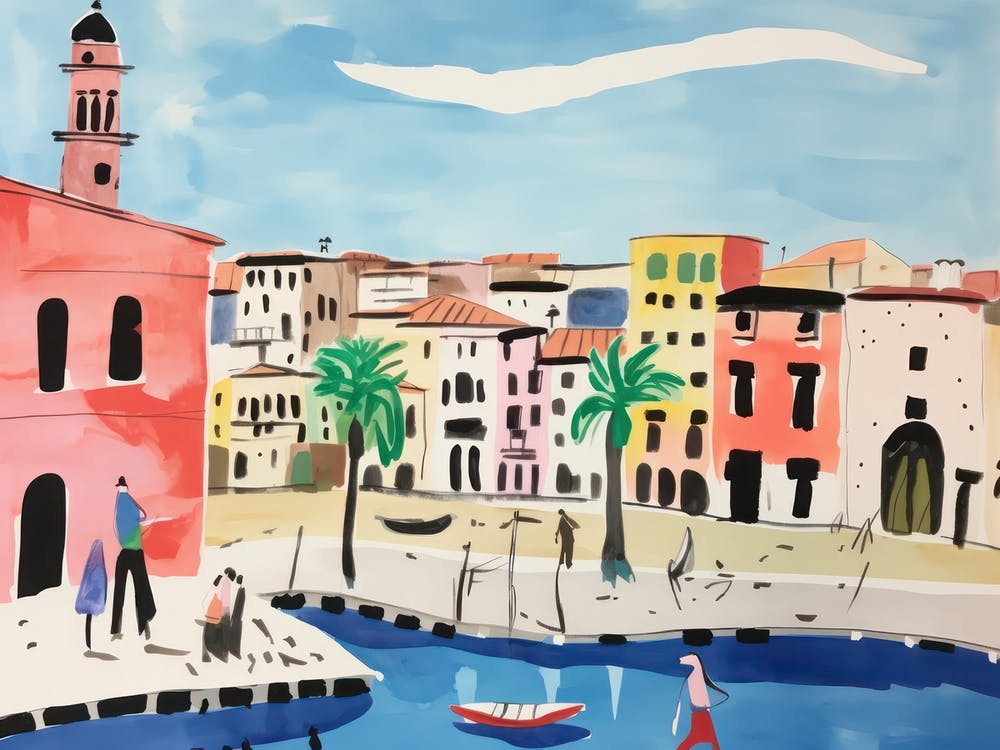 Taranto Italy Cute Watercolour Illustration 1 Art Print by MedArt – Fy!