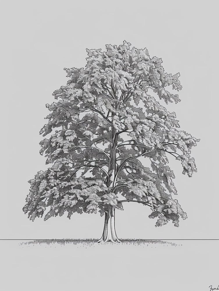 Elm Tree Minimalistic Drawing 3 Art Print by Bough And Bloom Artistry – Fy!
