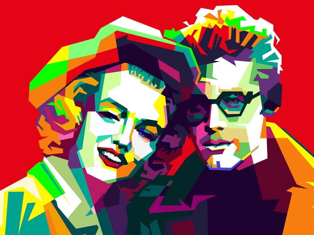 Marilyn Monroe And James Dean Pop Art WPAP. Duo iconic legend 60s ...