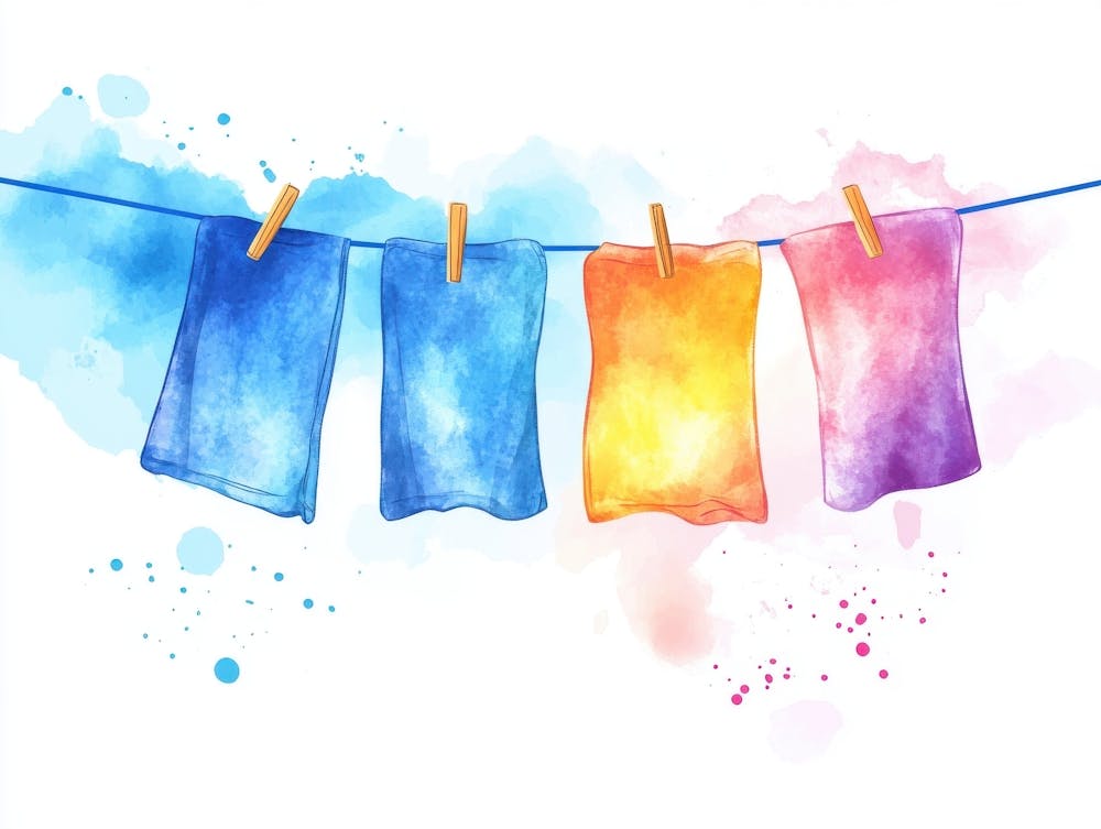 Watercolor Clothesline Art Print by AnikArts – Fy!