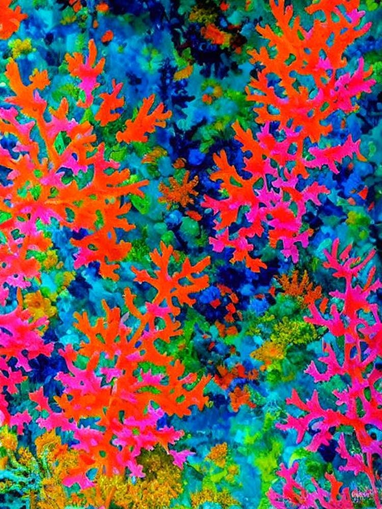 Acropora Gemmifera 3 Vibrant Painting Art Print by Reef Reflections – Fy!