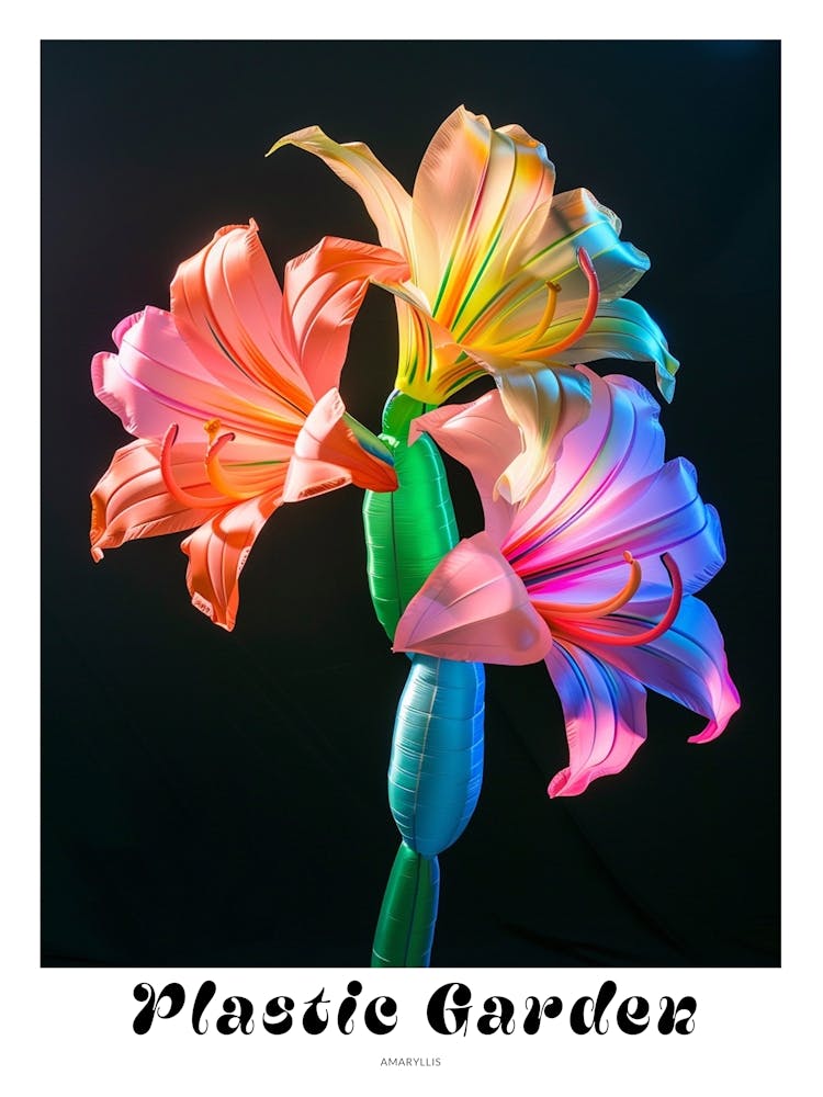 Bright Inflatable Flowers Poster Amaryllis 1 Art Print by Botanic ...