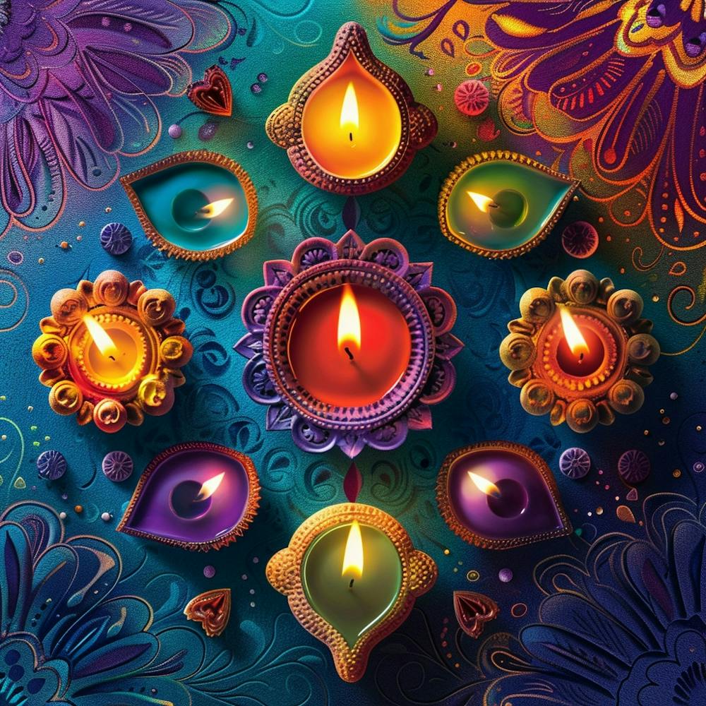 Diwali Themed Banner Texture Featuring Rangoli Pooja Art Print by ...