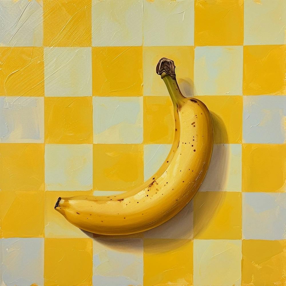 Banana Yellow Checkerboard 1 Art Print by Artful Appetite – Fy!