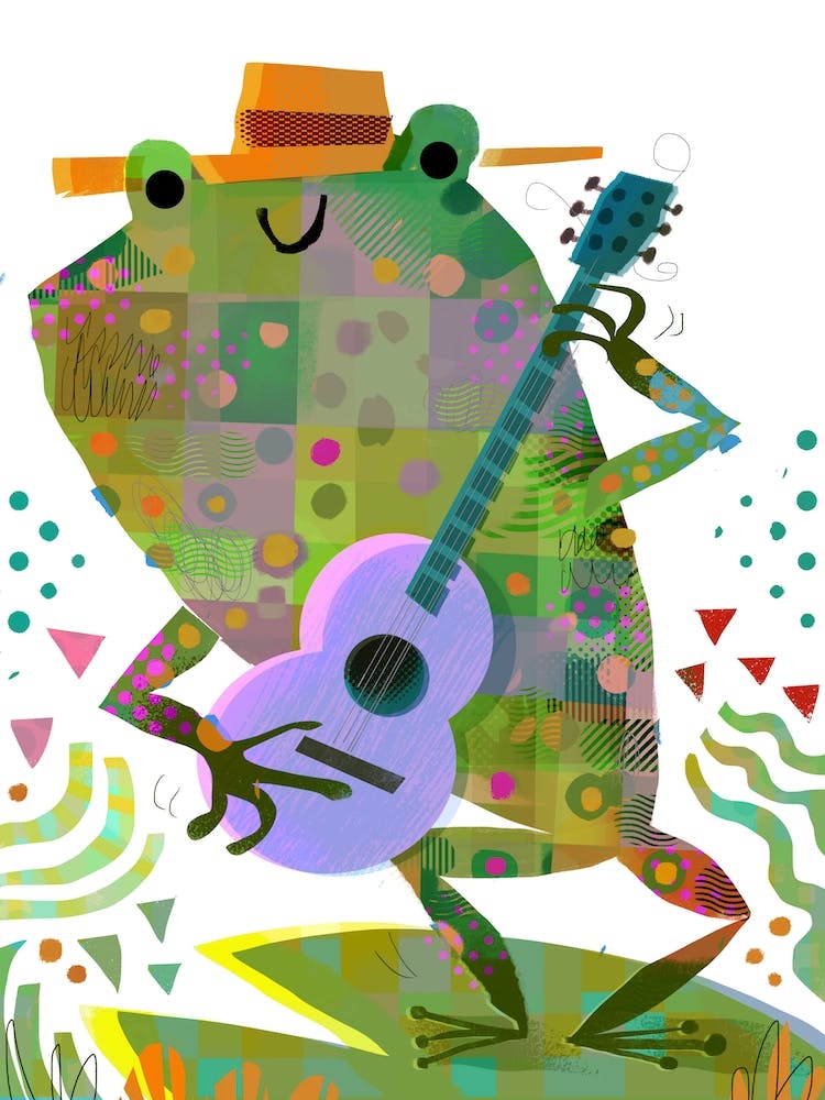 Fingerpicking Frog Art Print by Gareth Lucas Art – Fy!