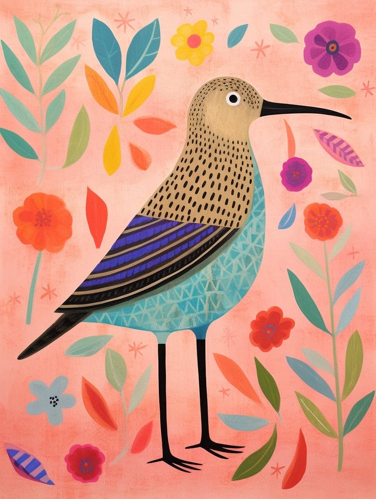 Pink Scandi Dunlin 3 Art Print by Feathered Muse – Fy!