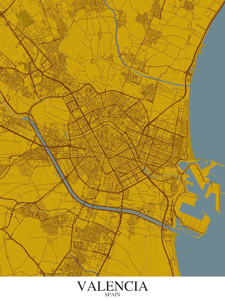 Valencia Yellow Blue Art Print by Mapply – Fy!