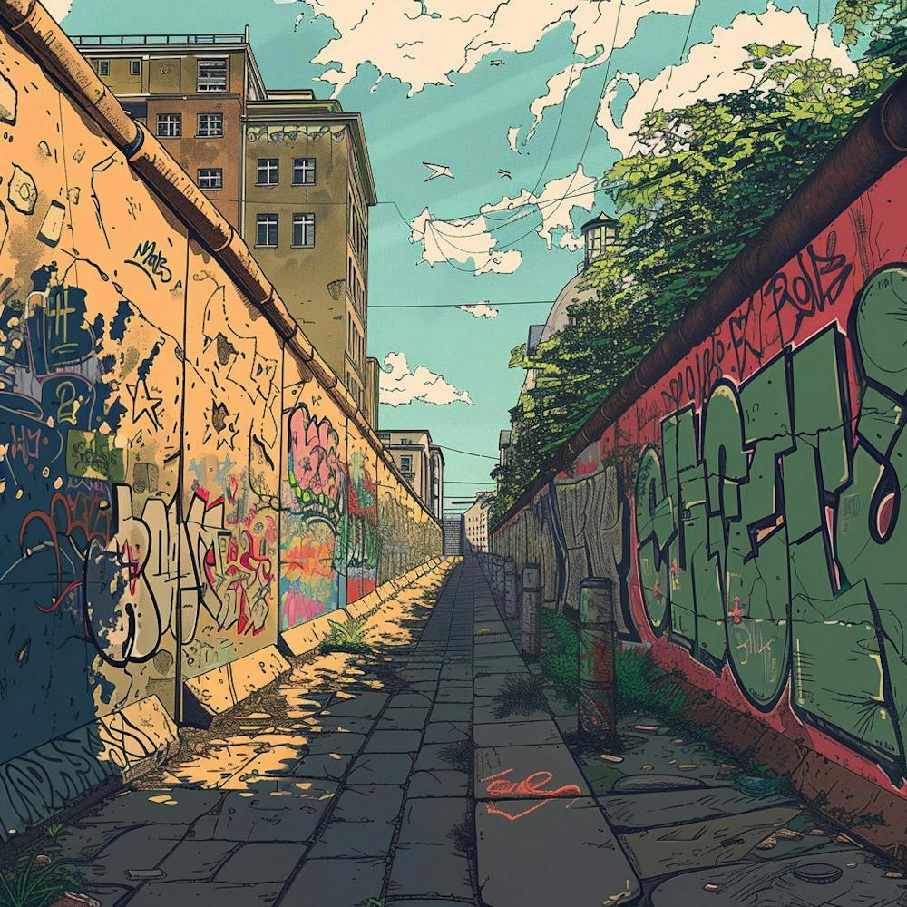 Berlin Wall Graffiti Alley 1 Art Print by ThatWorksMedia – Fy!