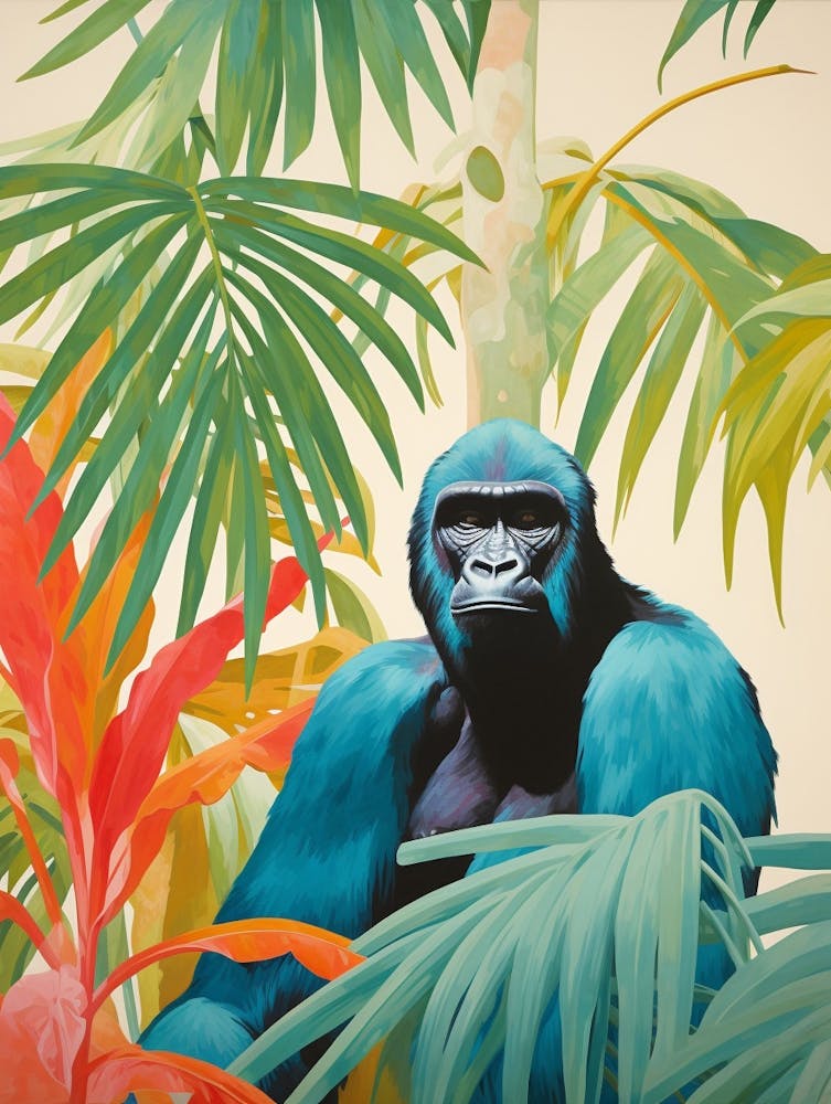 Gorilla 1 Tropical Animal Portrait Art Print by Tropic of Eden – Fy!