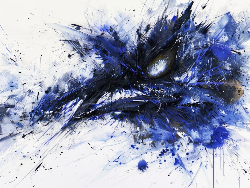 Blue Raven Art Print by Moving Clouds Art – Fy!
