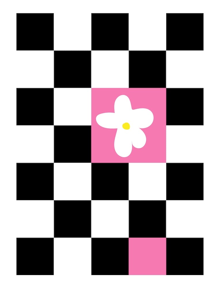 Checks And Flowers Pink Art Print by Mambo – Fy!