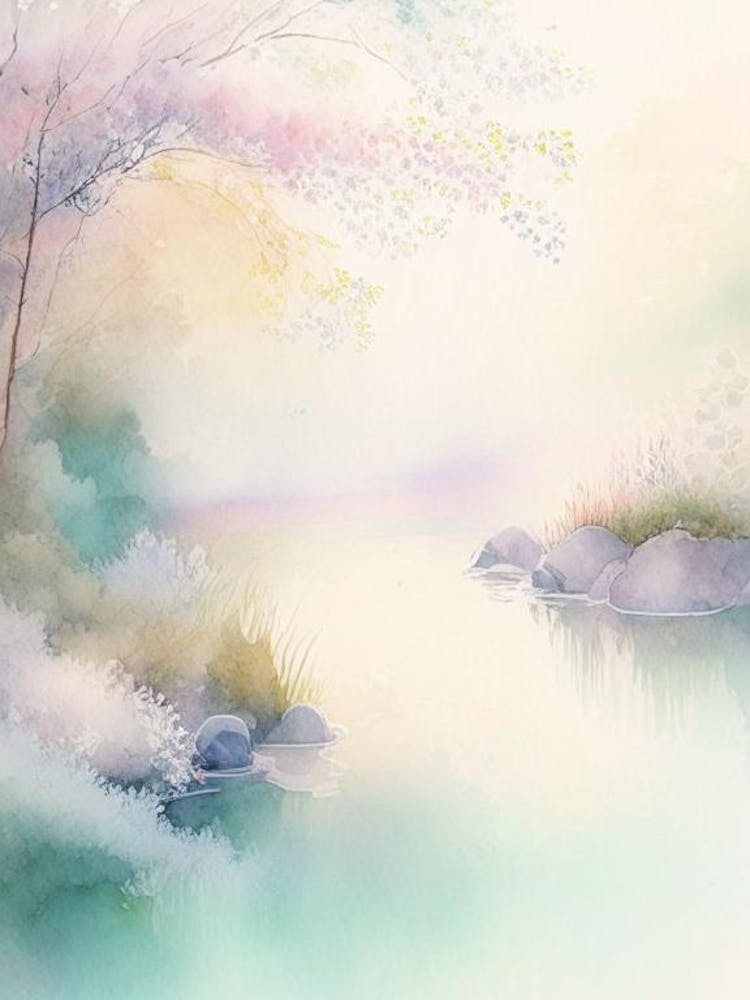 Hot Springs Waterscape Gouache 3 Art Print by Hydro Hues – Fy!