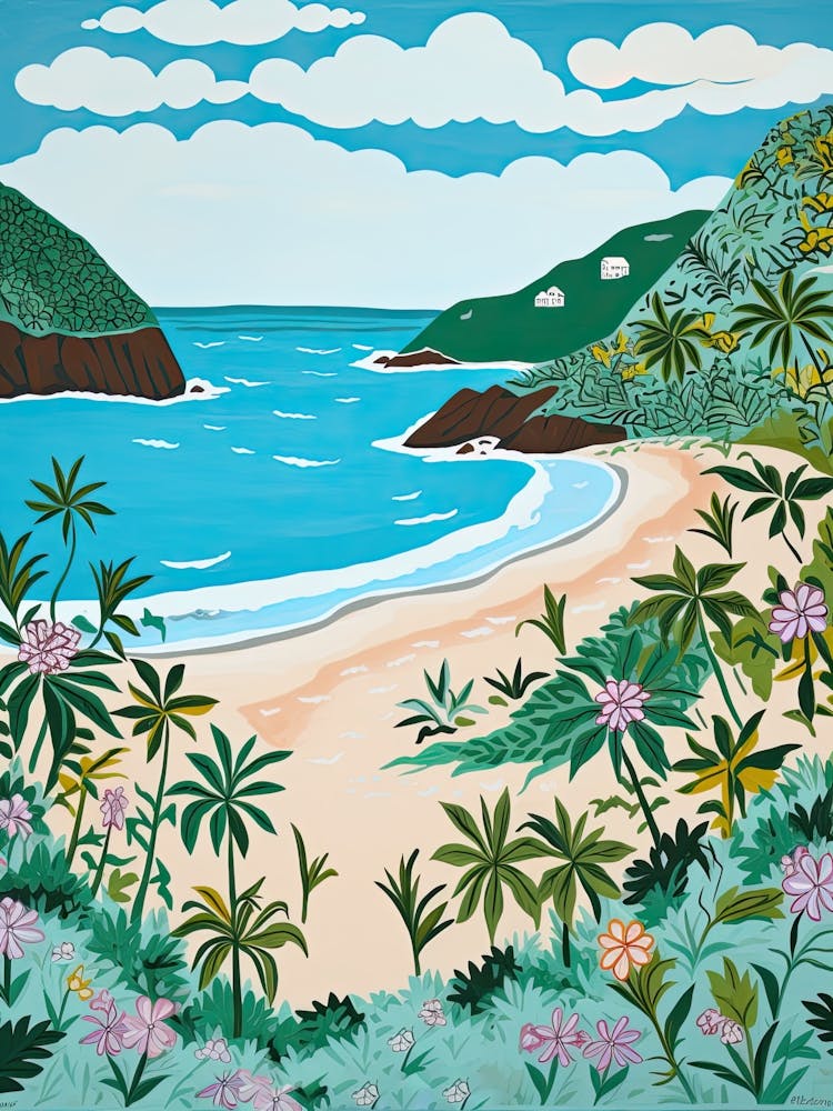 Anse De Grande, Salin, St Barts, Matisse And Rousseau Style 2 Art Print ...