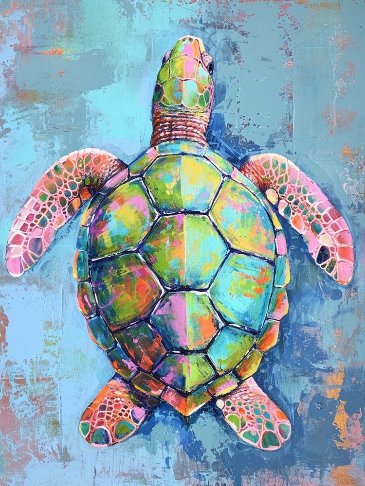 Pastel Rainbow Sea Turtle 1 Art Print by Energy of the Sea – Fy!