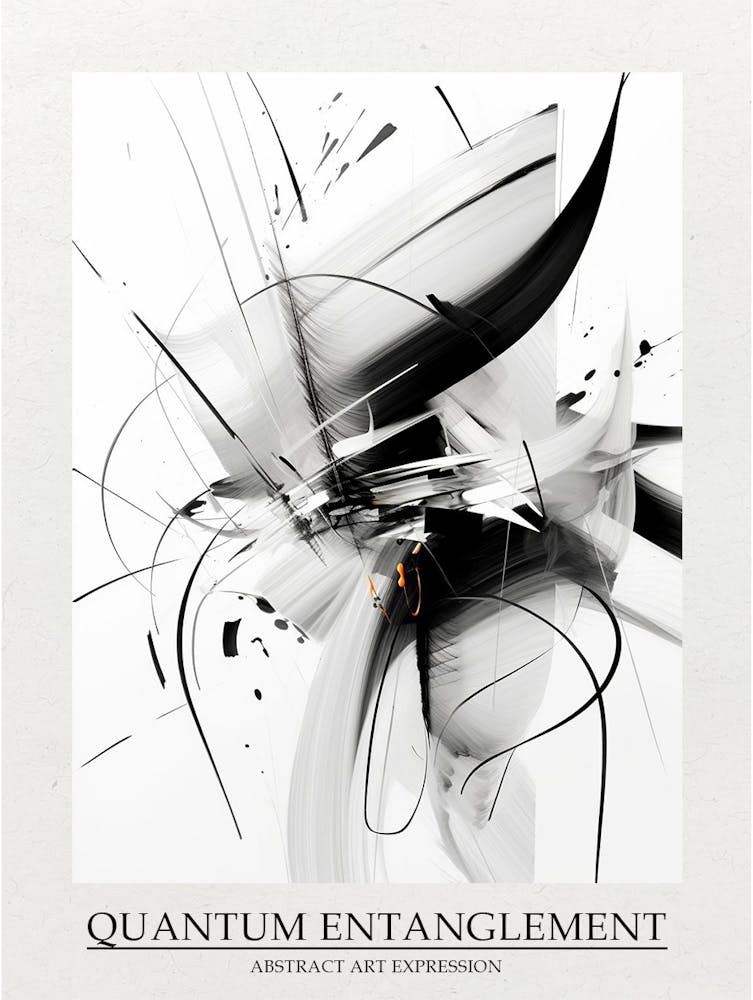 Quantum Entanglement Abstract Black And White 11 Poster Art Print by ...