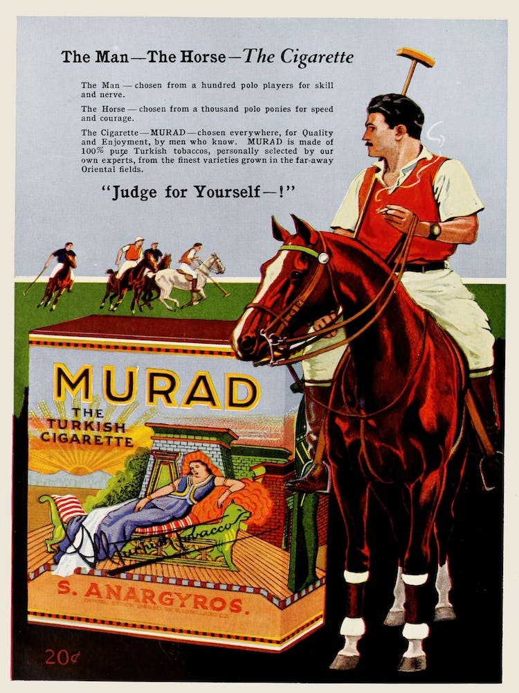 Murad Cigarette Advert, 1921 Art Print by Fy! Classic Art Prints and ...