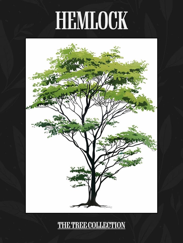 Hemlock Tree Pixel Illustration 1 Poster Art Print by Bough And Bloom ...