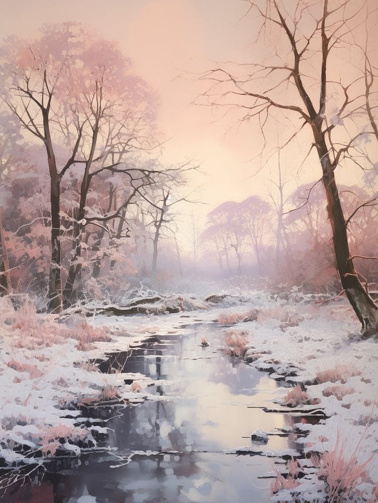Dreamy Winter Painting Richmond Park England 2 Art Print by Bon Hiver ...