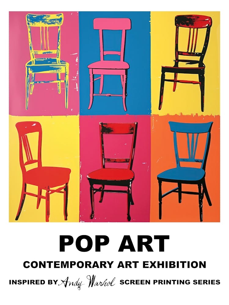 Poster Chairs Pop Art 6 Art Print by ArtEra Creations – Fy!