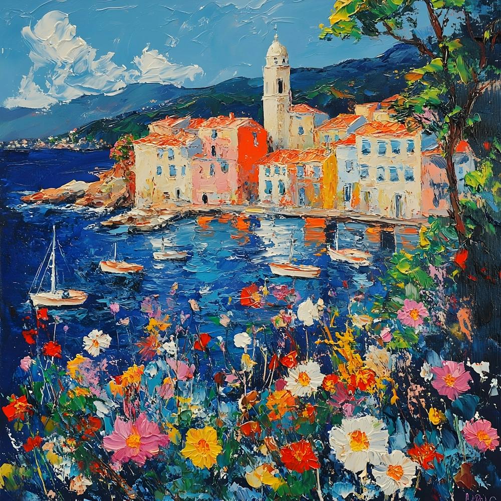 St Tropez Harbor View 10 Art Print by S.K. Coghlan – Fy!