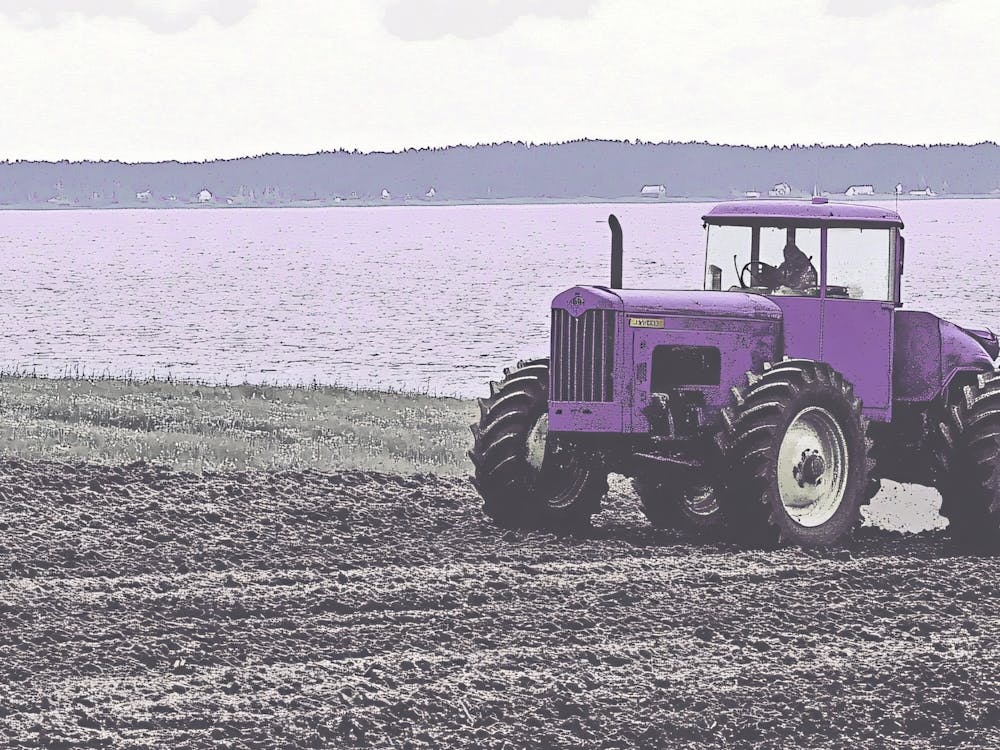 Purple Tractor In The Field Art Print by ThatWorksMedia – Fy!