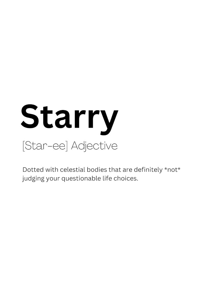 Starry Definition Meaning Art Print by Kaigozen – Fy!