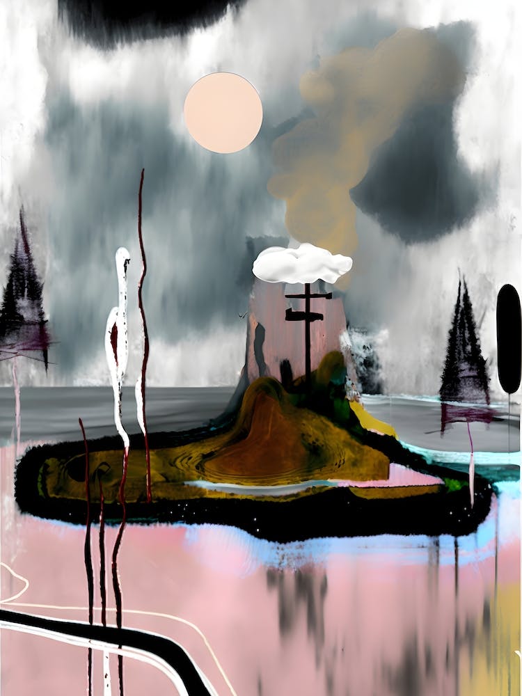 'The Island' Abstract Landscapes Art Print by Printful Perspectives – Fy!