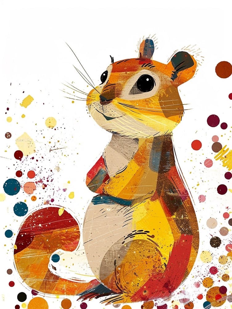 Yellow Chipmunk 3 Art Print by Scribble Studio – Fy!