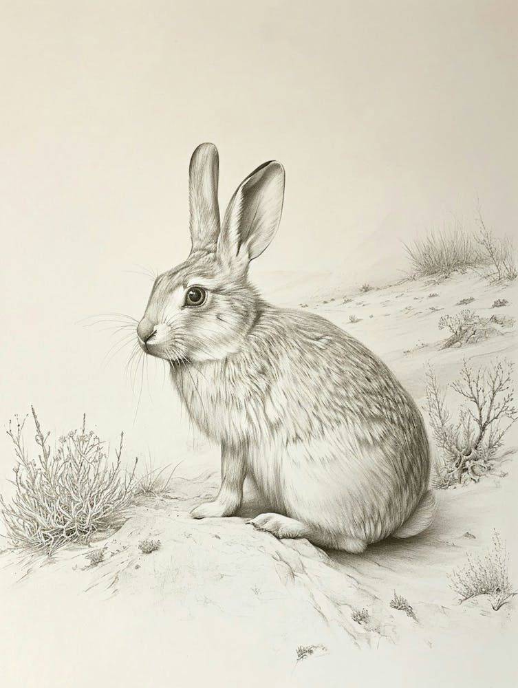 Beveren Rabbit Drawing 4 Art Print by Ritual Art Prints – Fy!