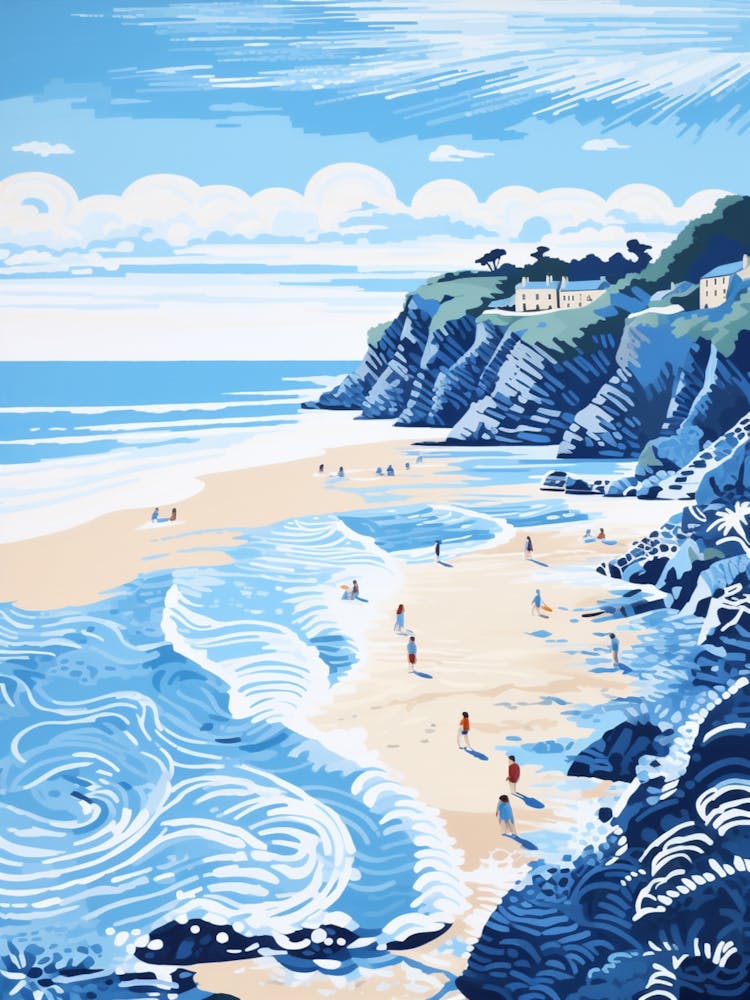 Blackpool Sands Devon Printmaking 1 Art Print by Sand & Surf Prints – Fy!