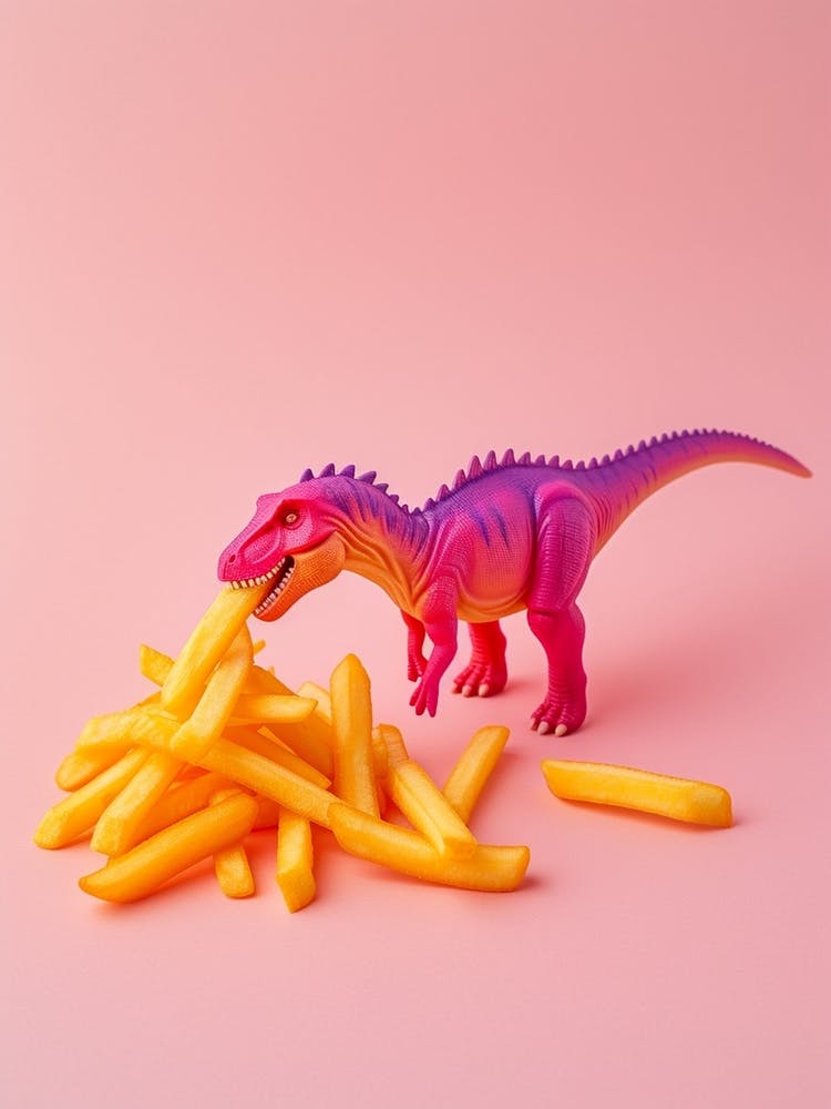 Toy Dinosaur & Fries 2 Art Print by Dino Delights – Fy!