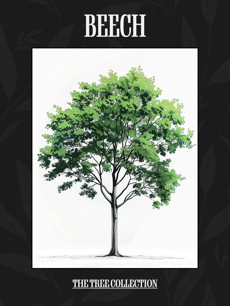 Beech Tree Pixel Illustration 1 Poster Art Print by Bough And Bloom ...