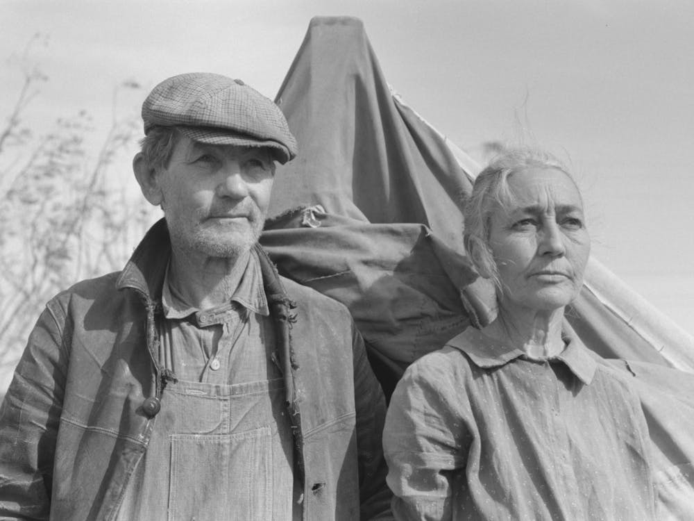 Migrant Man And Wife Camped Near Sebastin, Texas By Russell Lee Art ...
