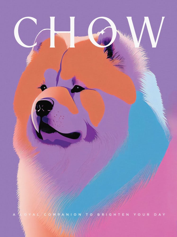 Retro Chow Chow Dog Poster Pop Extravaganza Art Print by Pink Road ...