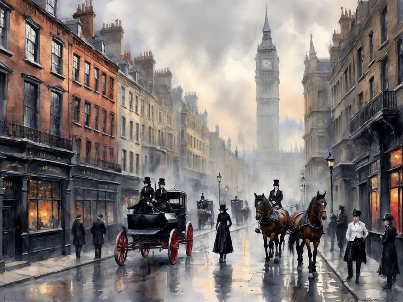 London Street Scene 8 Art Print by Savannah Artworks – Fy!