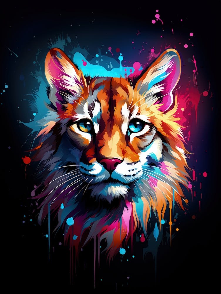 Lynx Color splash Pop Art wall painting Art Print by Fotkrat – Fy!