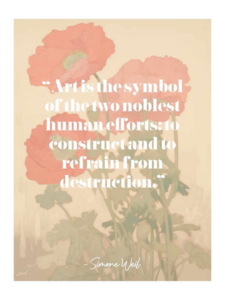Art Quote By Simone Weil Art Print by ArtEra Creations – Fy!