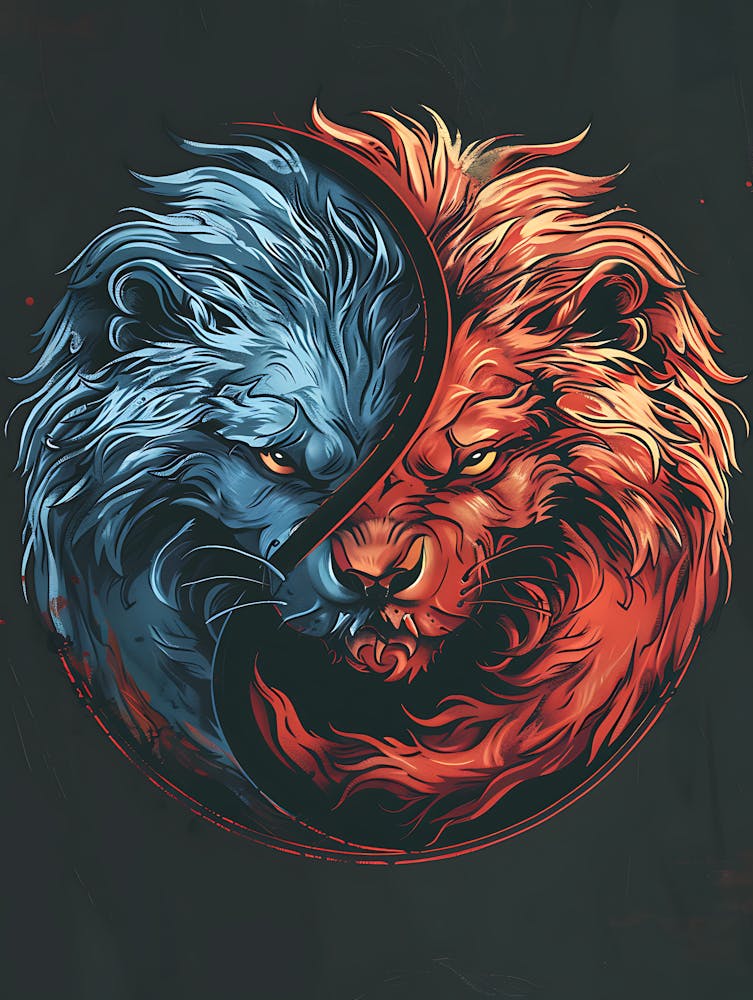 Badass Lion And Wolf 9 Art Print by BestArt – Fy!