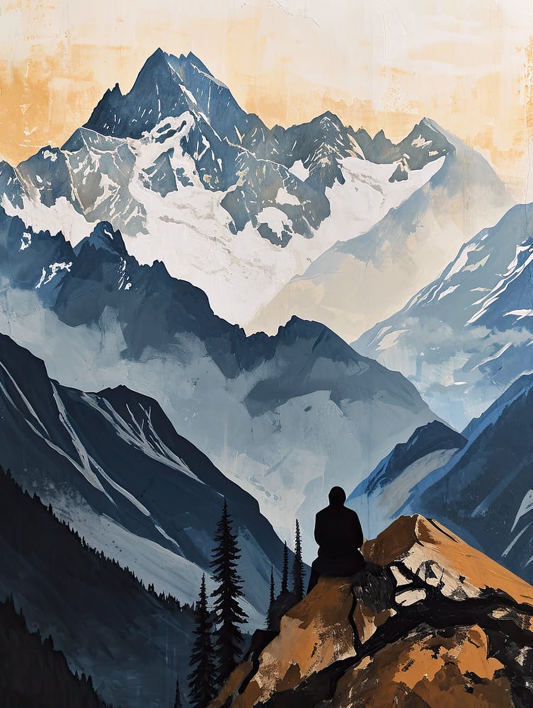 Alpine Minimalism: Peak Perspective Art Print by Art-Syndicate – Fy!
