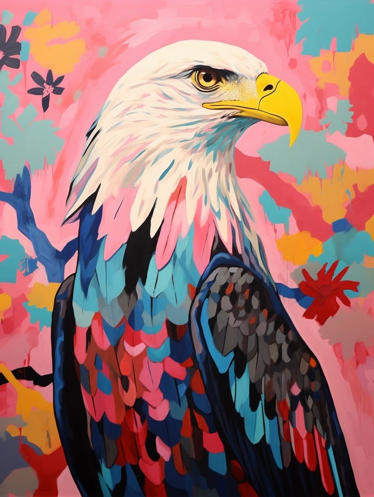 Pink Scandi Bald Eagle 3 Art Print by Feathered Muse – Fy!