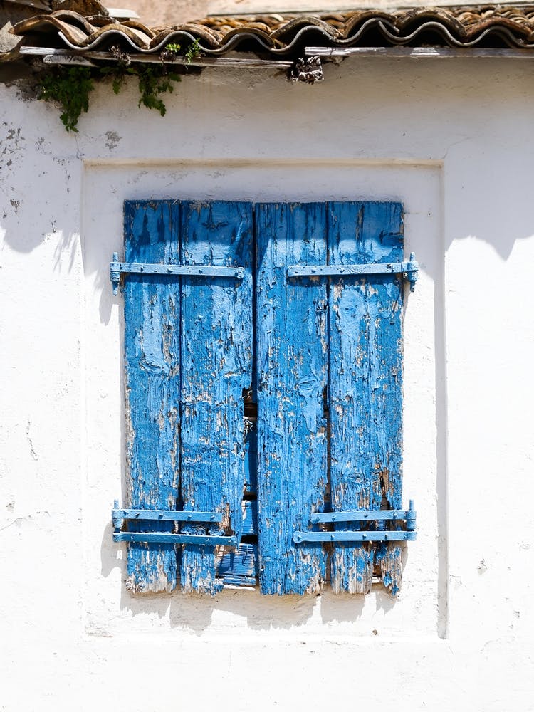 Blue Island Shutter Art Print by Victoria's Stories – Fy!