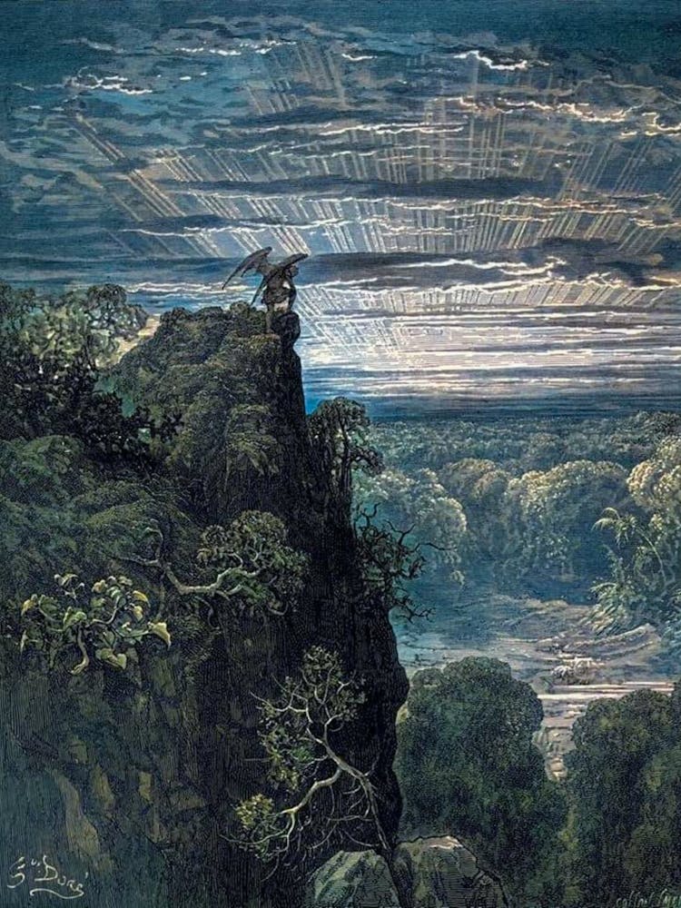 Satan Overlooking Paradise by Gustave Doré for John Milton’s epic 1667 ...