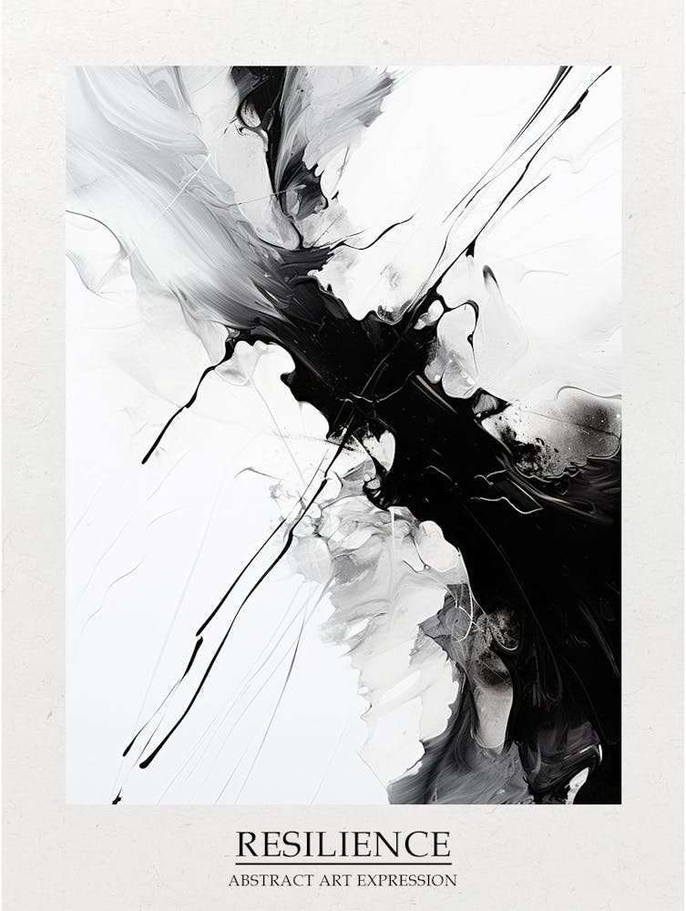 Resilience Abstract Black And White 3 Poster Art Print by Abstract Art ...