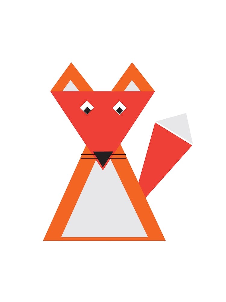 Fox Triangle Illustration Art Print by XOXO Arte – Fy!