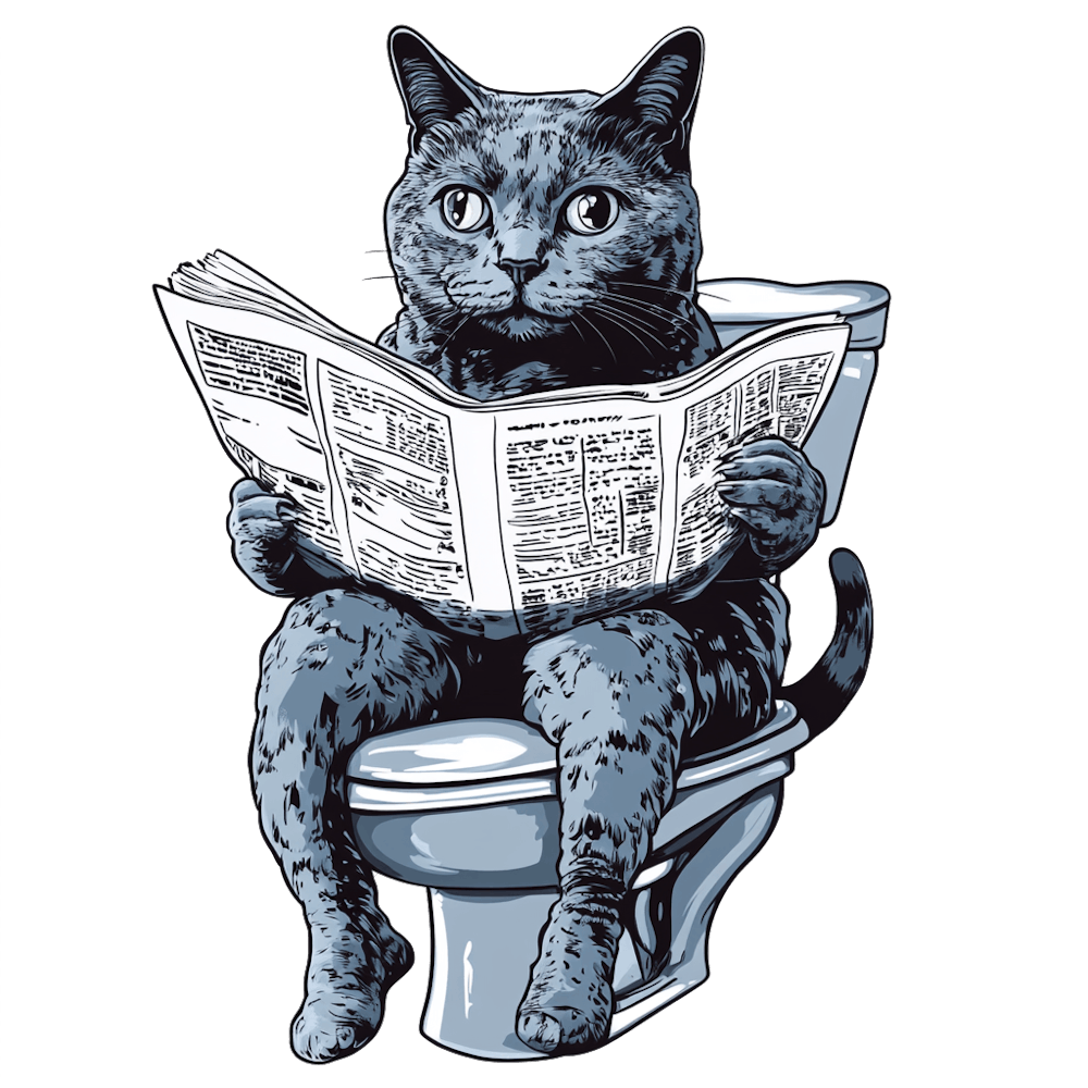 Cat on Toilet Reading book 3 Art Print by BestArt – Fy!