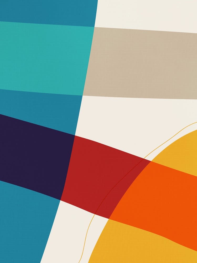 Bold Abstract Red Blue Yellow C3 Art Print by Emc Design Lab – Fy!